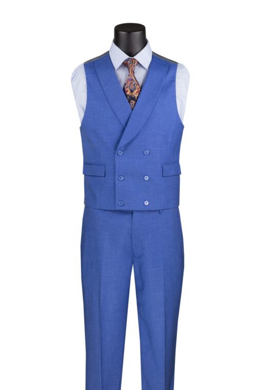 Modern Fit Vested Suit with Peak Lapel Fancy Vest with Stretch Fabric ...