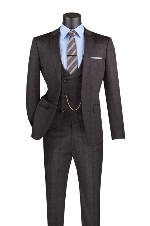 Slim Fit 3 pcs Vested Suit Super Stretch Fabric and Arm Hole with Lapel ...