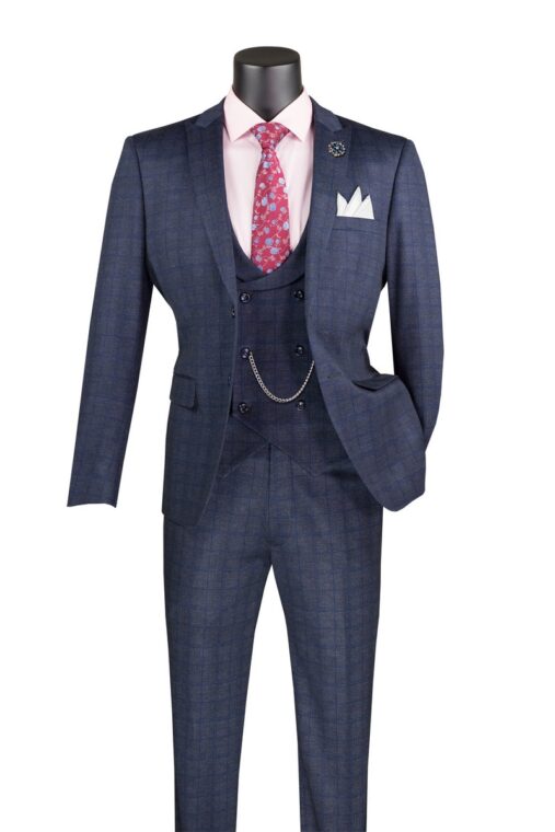 Slim Fit 3 pcs Vested Suit Super Stretch Fabric and Arm Hole with Lapel ...